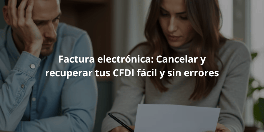 Factura electrónica: Cancelar y recuperar tus CFDI fácil y sin errores